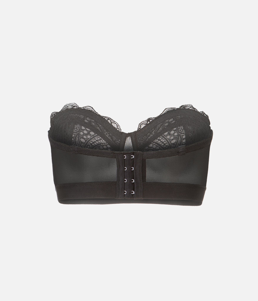 The Lace Strapless Bra - Jet Black | LIVELY