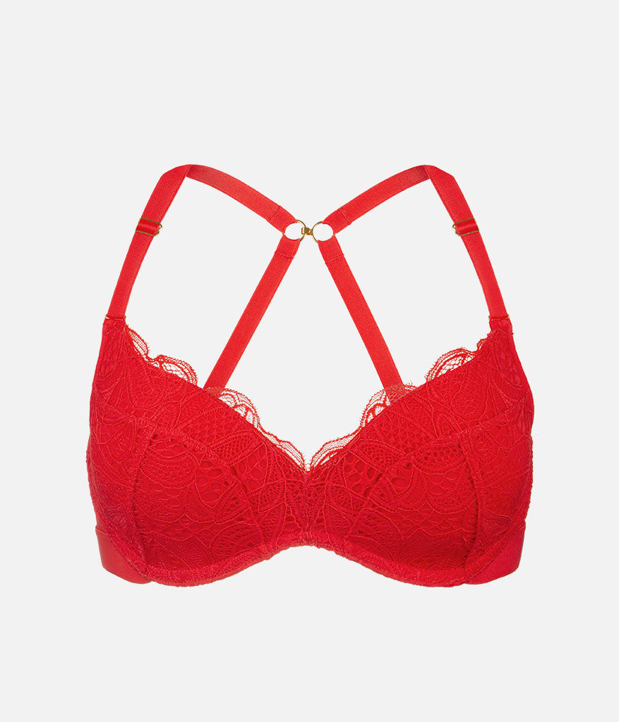red push up bras