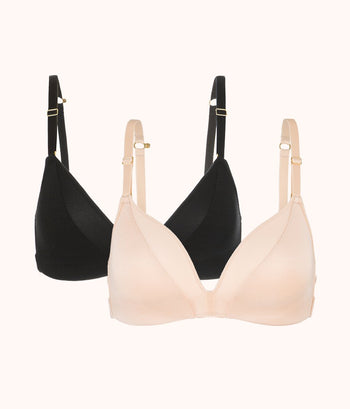 Deep V Wireless Bra | Modal Bra in Toasted Almond | LIVELY